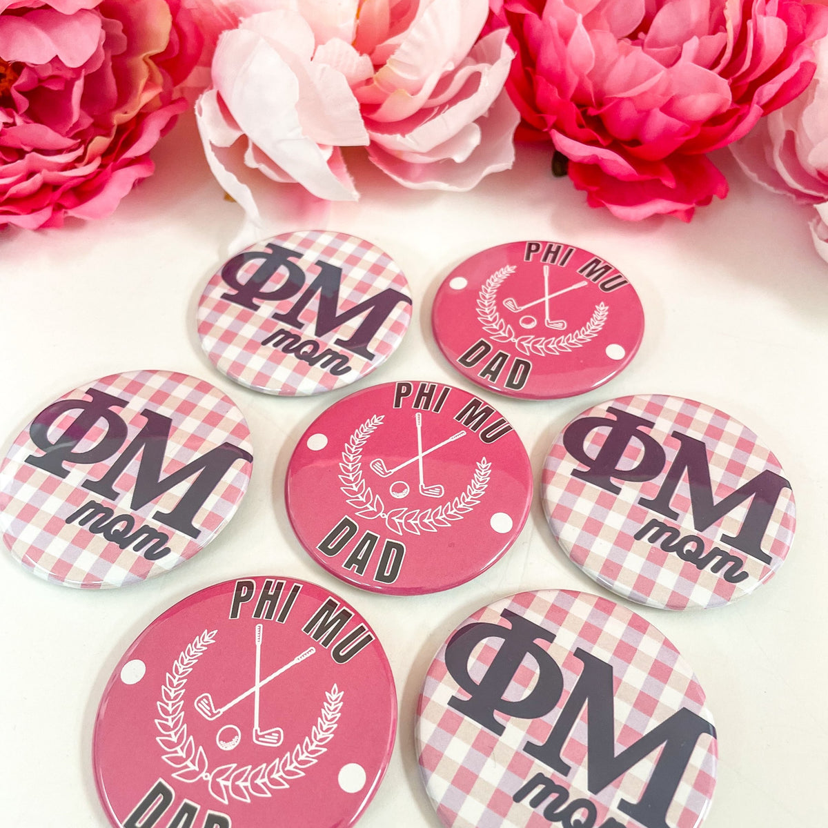 Phi Mu Dad Button – Rush Greek Gifts