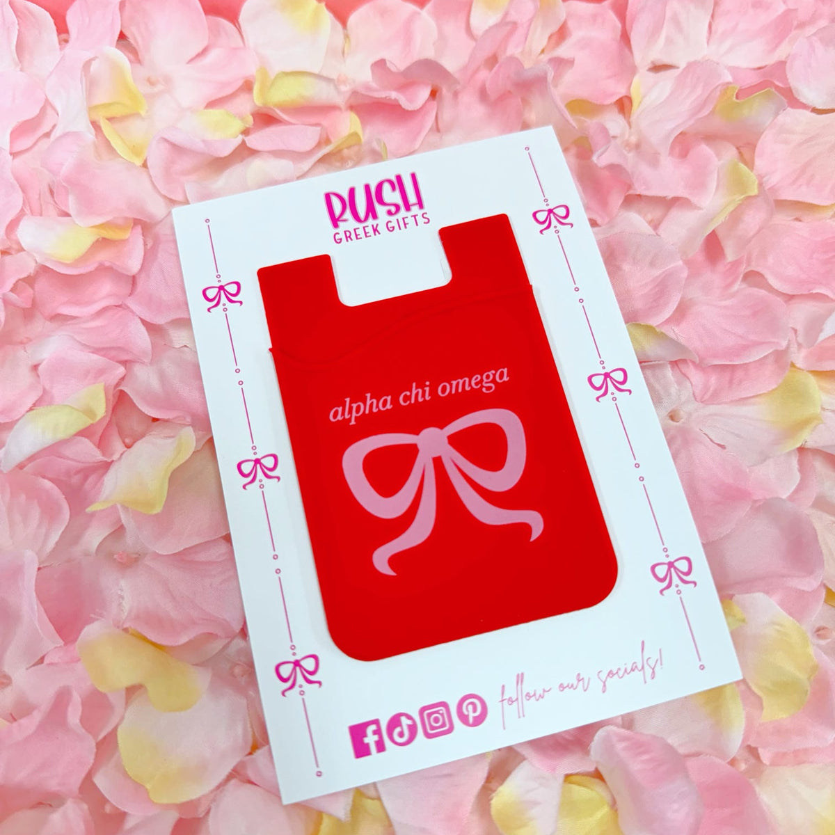 Alpha Chi Omega Silicone Bow Phone Wallet – Rush Greek Gifts