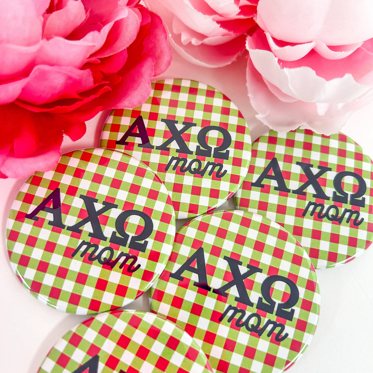 Alpha Chi Omega Mom Button – Rush Greek Gifts
