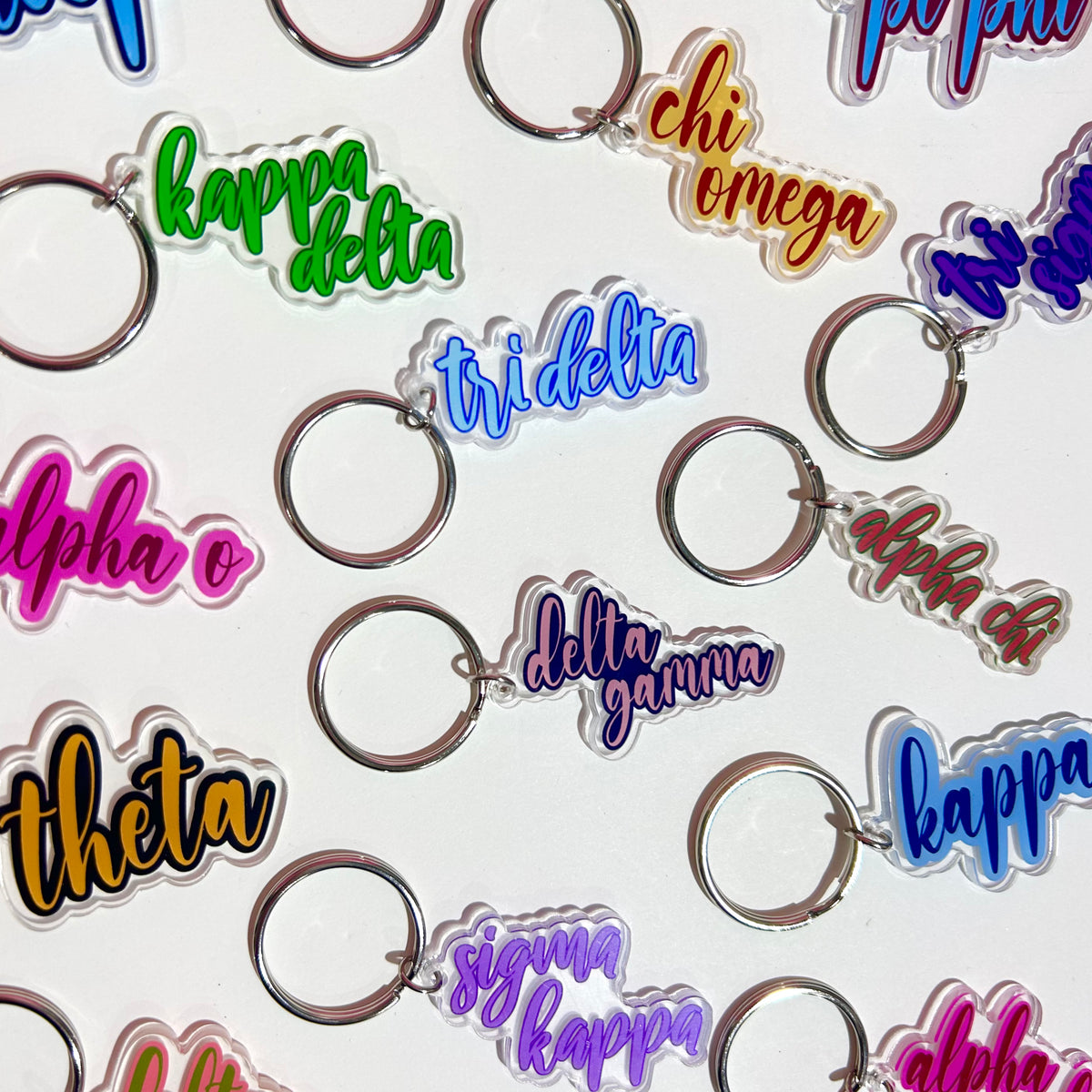 Sigma Sigma Sigma Acrylic Key Ring – Rush Greek Gifts
